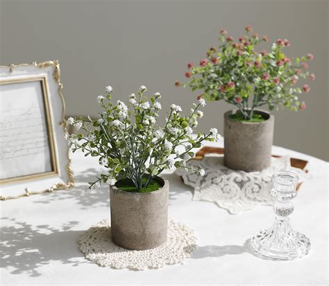 홈카페 인테리어 생화같은 로즈마리 허브 다육이 테이블 미니 인조 조화 꽃 화분 세트