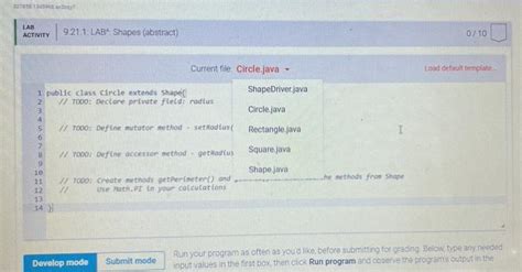 Solved 921 Lab“ Shapes Abstract Write An Abstract