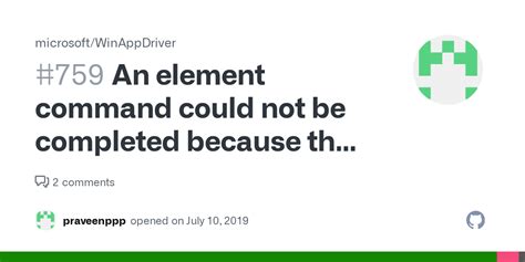 An Element Command Could Not Be Completed Because The Element Is Not Pointer Or Keyboard