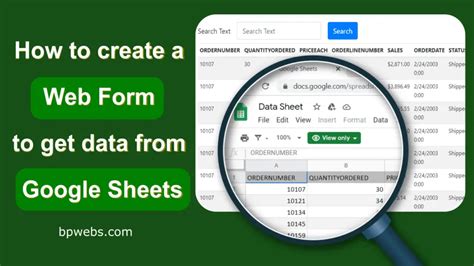 How To Create A Web Form To Get Data From Google Sheets Bpwebs