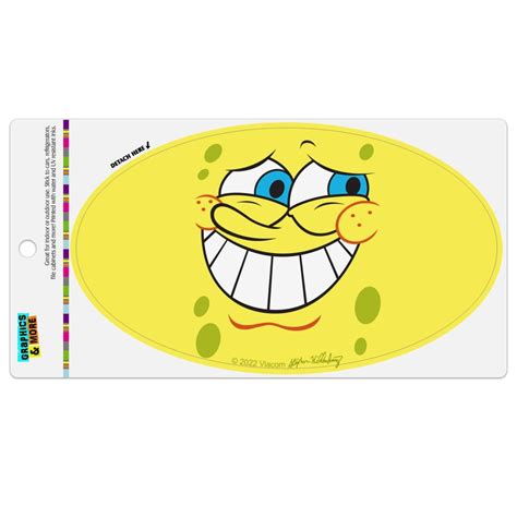 Spongebob Guilty Face Automotive Car Refrigerator Locker Vinyl Euro Oval Magnet