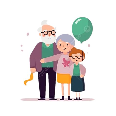 따뜻하고 효도하는 어버이날 풍선 녹색 조부모의 날 Png 일러스트 및 이미지 에 대한 무료 다운로드 Pngtree