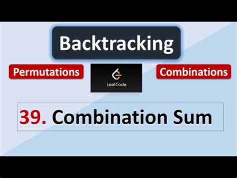 Leetcode Combination Sum YouTube