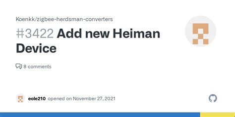Add New Heiman Device · Issue 3422 · Koenkk Zigbee Herdsman Converters · Github