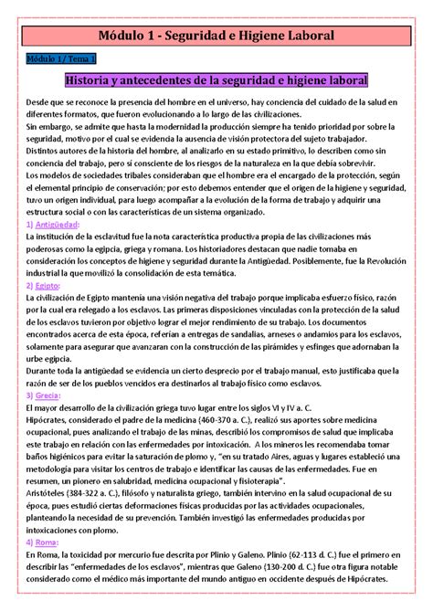 Módulo 1 Seguridad E Higiene Laboral Sin Embargo Se Admite Que