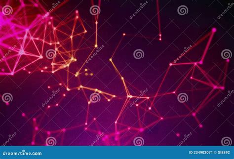 Abstract Science Background With Particles And Plexus Connected Lines
