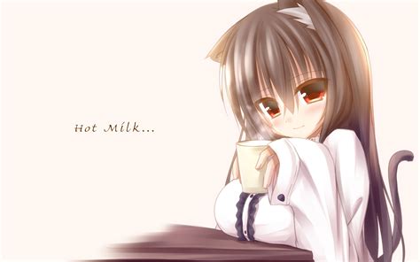 Animalears Blackhair Blush Breasts Catgirl Longhair Miaflatpaddy
