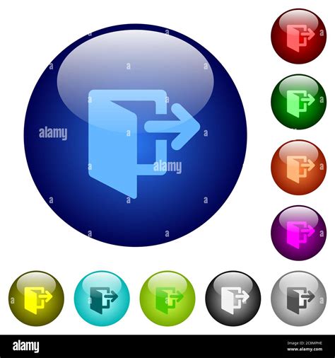 Set Of Color Logout Glass Web Buttons Stock Vector Image Art Alamy