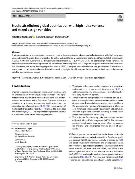 stochastic efficient global optimization with high noise variance vol