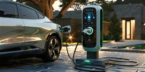 전원 공급 장치가 연결되어 바로 사용할 수 있는 완벽한 시설을 갖춘 전기 자동차 충전소 자동차 충전 중 힘 배경 일러스트 및 사진 무료 다운로드 Pngtree