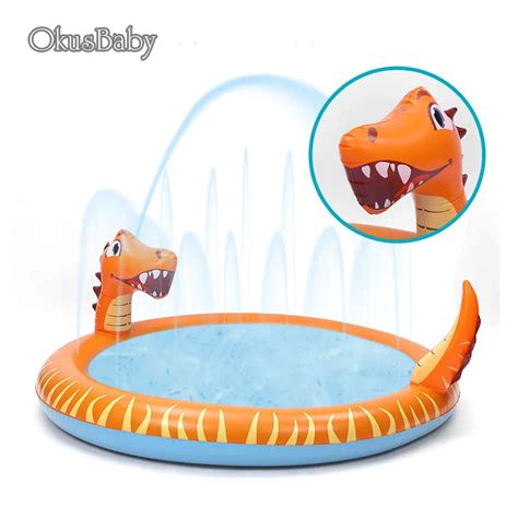 풍선 바닥 공룡 스프링 쿨러 수영장 물 분수 아웃도어 스타일 어린이 놀이 꽃 가지 물 풀밭 정원 층 물 매트