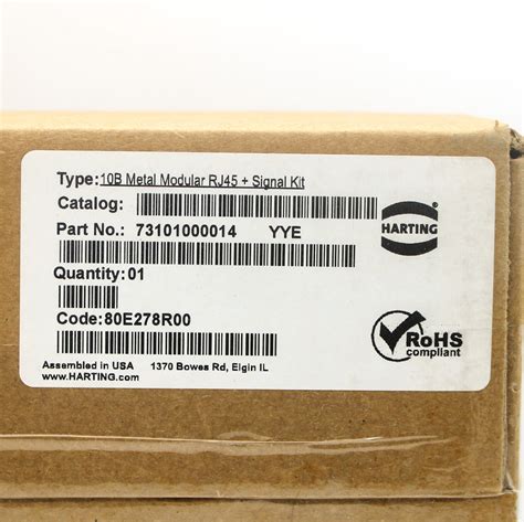 Harting 73101000014 10b Metal Modular Connector Han Kit Primelec