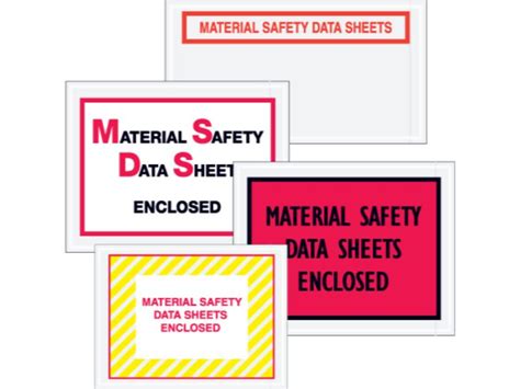 Pack Kontrol® Sds Envelopes Material Safety Data Sheet Envelopes