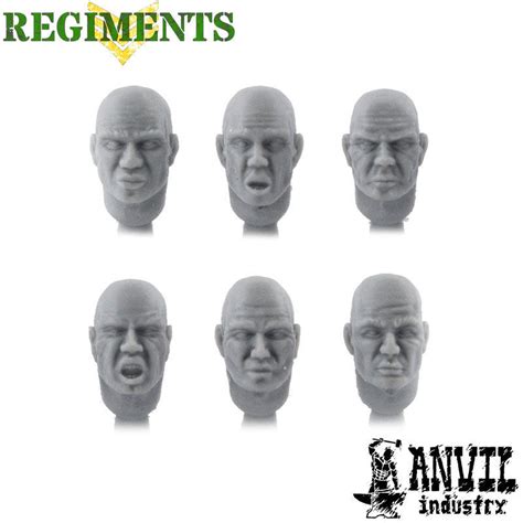 Shaved Heads For 28mm Herioc Sci Fi Miniatures Wargmaing Bitz Anvil Industry Modular