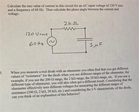 Solved Calculate The Rms Value Of Current In This Circuit Chegg