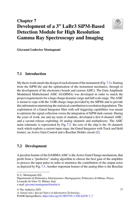 Pdf Development Of A 3” Labr3 Sipm Based Detection Module For High Resolution Gamma Ray