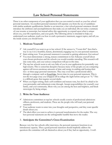 Example Of A Law School Personal Statement