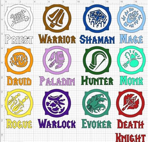 Wow Class Decals 4 Inch Icon Size Permanent Vinyl World Of Warcraft Gamer Ts Mmorgp