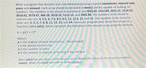 Solved Write A Program That Declares Tour One Dimensional