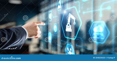 Rpa Robotic Process Automation System Artificial Intelligence Concept Stock Image Image Of