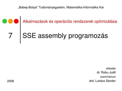 Ppt Sse Assembly Programozás Powerpoint Presentation Free Download Id3396080