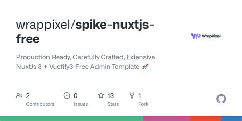 GitHub Wrappixel Spike Nuxtjs Free Production Ready Carefully Crafted Extensive NuxtJs