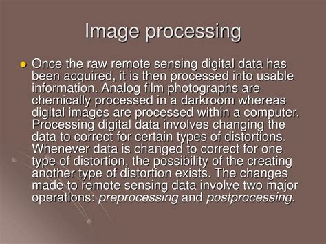PPT PRE PROCESSING IN IMAGE ANALYSIS OF SATELLITE PICTURES PowerPoint Presentation ID