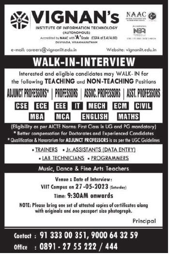 Vignans Institute Of Information Technology FacultyPlus