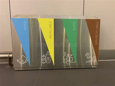 Trash Containers For Four Trash Bins For Different Types Of Garbage Stock Image Image Of