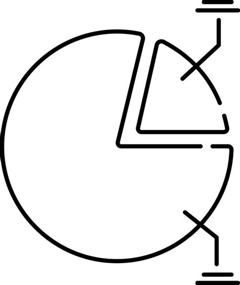 Black Linear Style Two Level Pie Chart Icon 24182345 Vector Art At