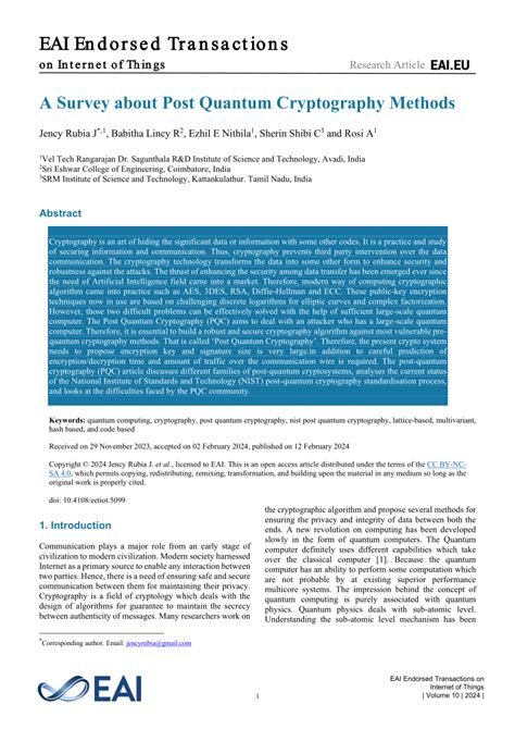 Pdf A Survey About Post Quantum Cryptography Methods