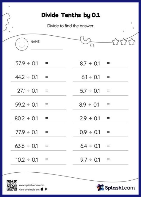 Divide Decimals Worksheets For 5th Graders Online Splashlearn