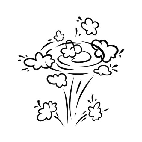 만화 소용돌이 효과 구름 폭발 거품과 연기 벡터 일러스트 레이 션의 집합 프리미엄 벡터