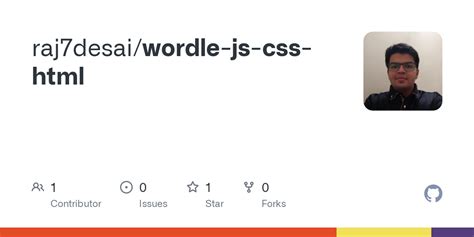 Github Raj7desaiwordle Js Css Html
