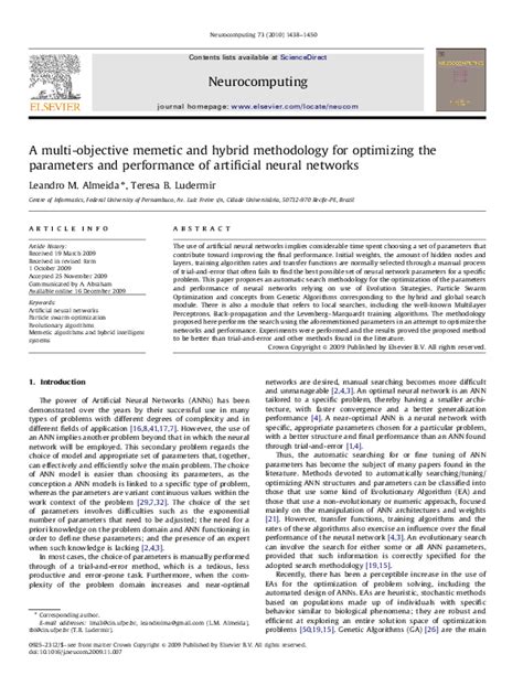 Pdf A Multi Objective Memetic And Hybrid Methodology For Optimizing