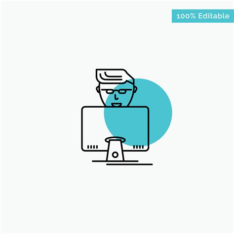 hacker user gamer programmer turquoise highlight circle point vector