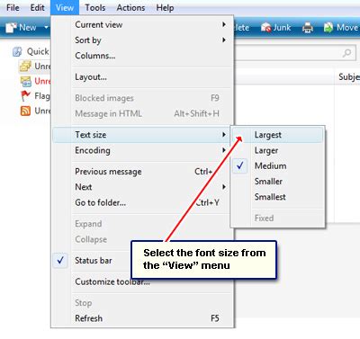 How Do I Change Text Font Size In Windows Live Mail