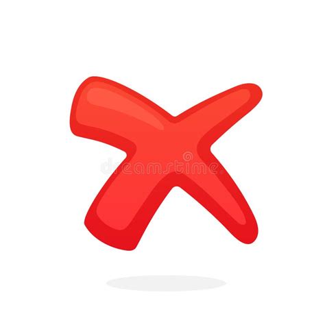 flat red cross check mark for indicate wrong choice stock vector