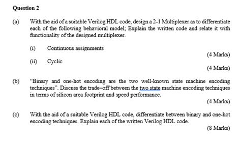 Solved Question A With The Aid Of A Suitable Verilog HDL Chegg Com