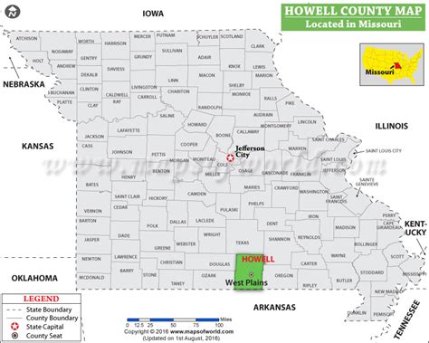 Howell County Map Missouri