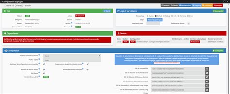 debian 12 message sur l interface de configuration du plugin à l