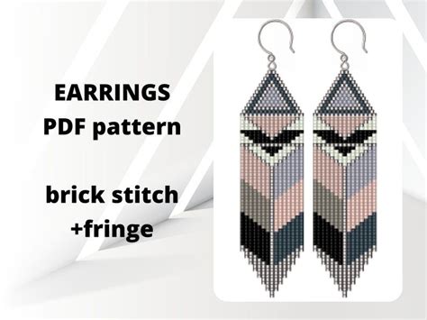 Geometry Earring Pattern Beaded Earring Patterns Seed Bead Etsy