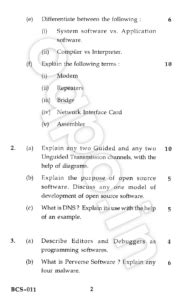 IGNOU BCS 011 Computer Basics And PC Software Question Paper June 2014
