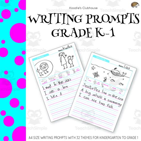 Writing Prompts Kindergarten To Grade 1 By Teach Simple