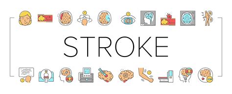 Stroke Health Problem Collection Icons Set Vector 19005273 Vector Art