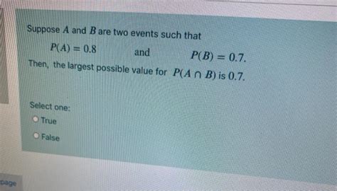 Solved Suppose A And B Are Two Events Such That P A 0 8 Chegg Com