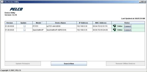 how do i find network cameras using the pelco device utility 1 0