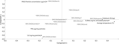 loading plot of the multivariate modelling of the investigated