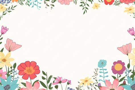 꽃과 화려한 꽃 테두리 프리미엄 Ai 생성 이미지