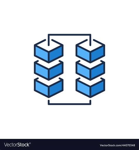 Blockchain With 6 Blocks Concept Blue Icon Vector Image